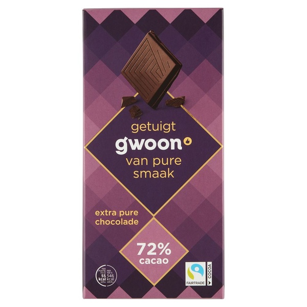 SPAR | g'woon extra pure chocolade 72% cacao - je vindt het bij SPAR