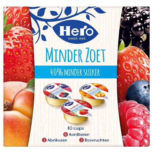 SPAR | Hero jam cupjes minder zoet 10-pack - je vindt het bij SPAR